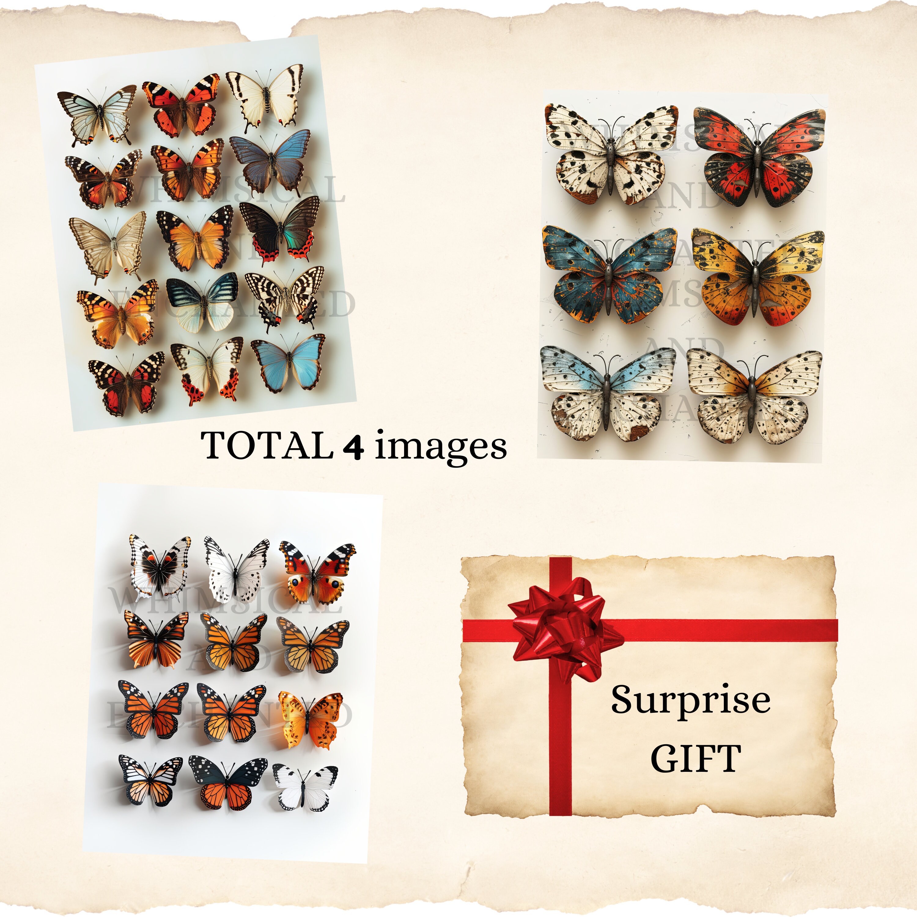 Printable Junk Journal Butterflies Mixed Media Whimsical Art Digital ...