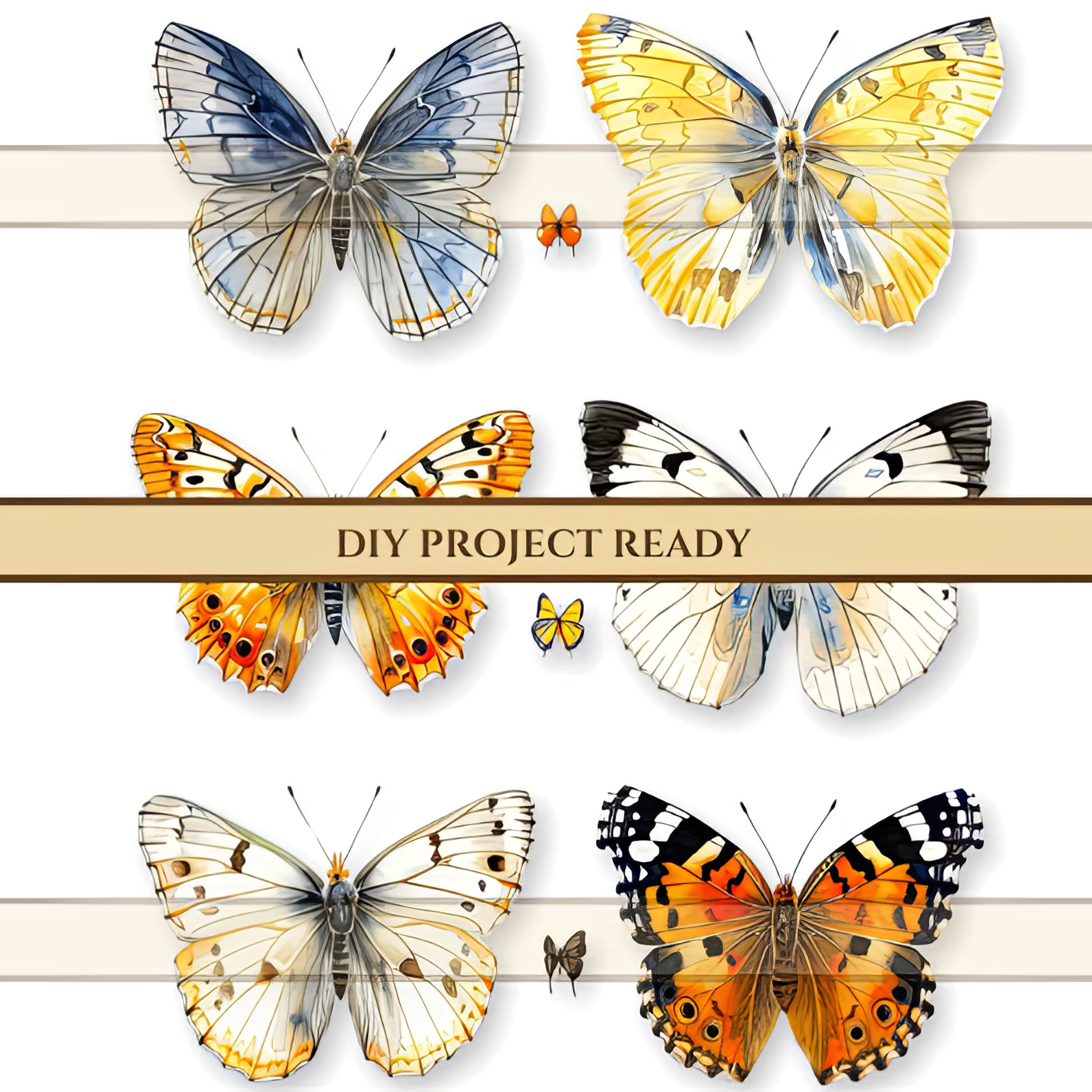 Printable Junk Journal Butterflies Mixed Media Whimsical Art Digital ...