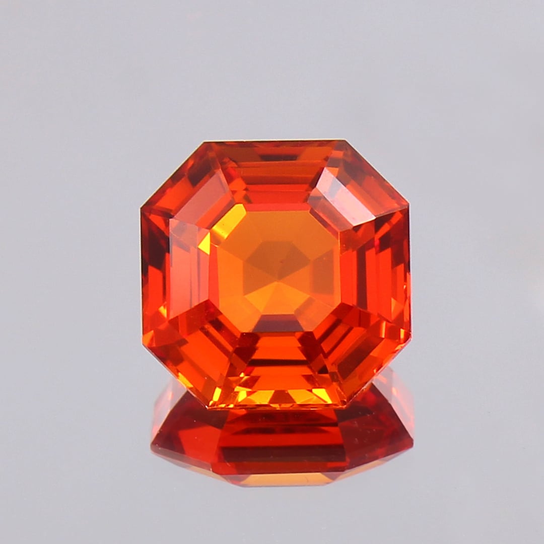 AAA+ Orange Spessartite Garnet Gemstone: 12x12mm Asscher Cut - Etsy