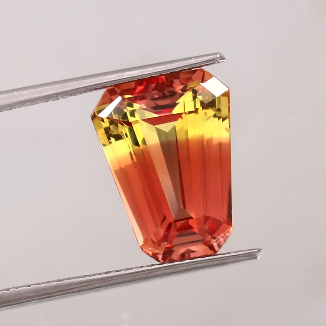 AAA 14x11 MM Flawless Ceylon Tri-color Sapphire Loose Coffin Tapered ...