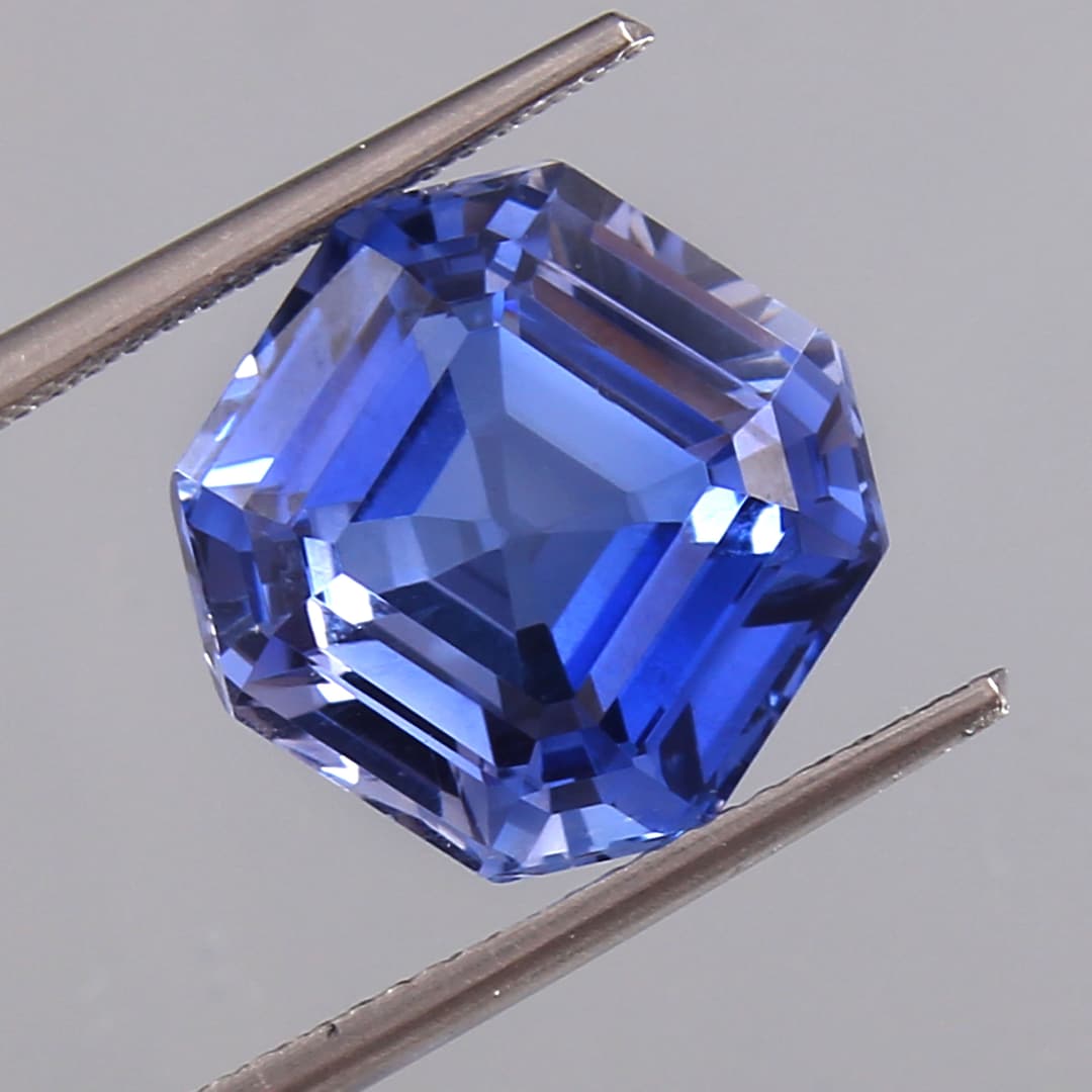AAA 12x12 MM Flawless Kashmir Blue Sapphire Loose Asscher Gemstone Cut ...