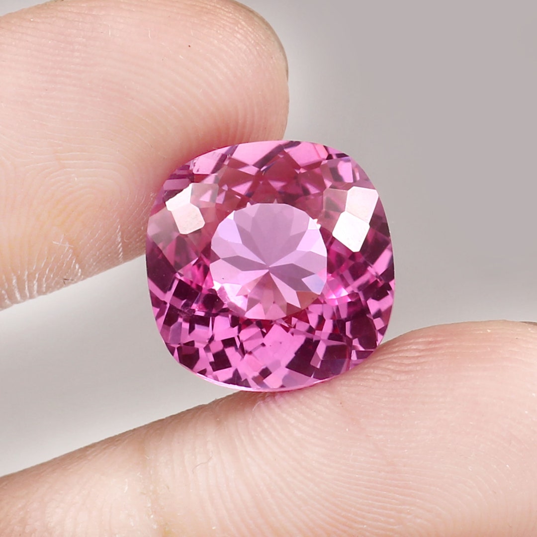 AAA 14x14 MM Flawless Ceylon Pink Sapphire Loose Cushion Gemstone Cut ...