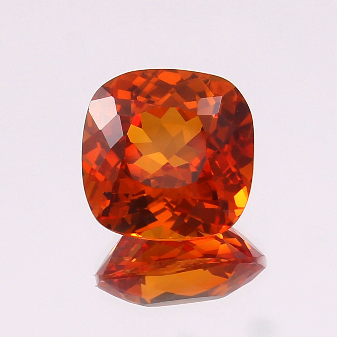 Ceylon Orange Sapphire Gemstone 21mm Round Cut Etsy 2035