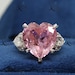 Heart Shaped Pink Diamond Ring, Three Stone Vivid Pink Heart Engagement ...