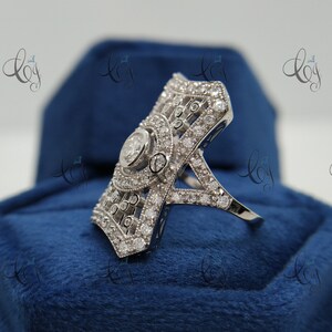 Vintage Neo-victorian / Art Deco Diamond and Sterling Silver Engagement ...