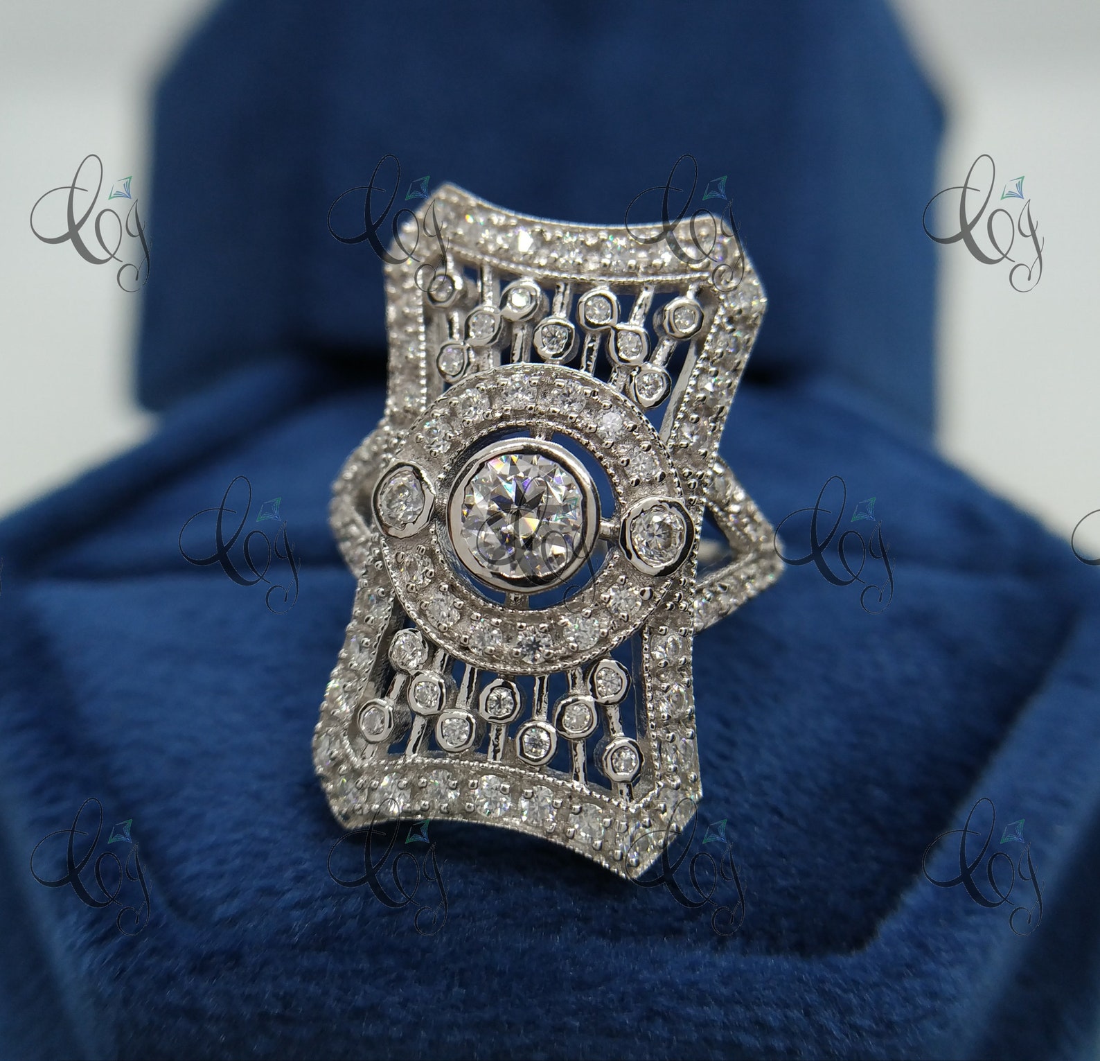 Vintage Neo-victorian / Art Deco Diamond and Sterling Silver - Etsy