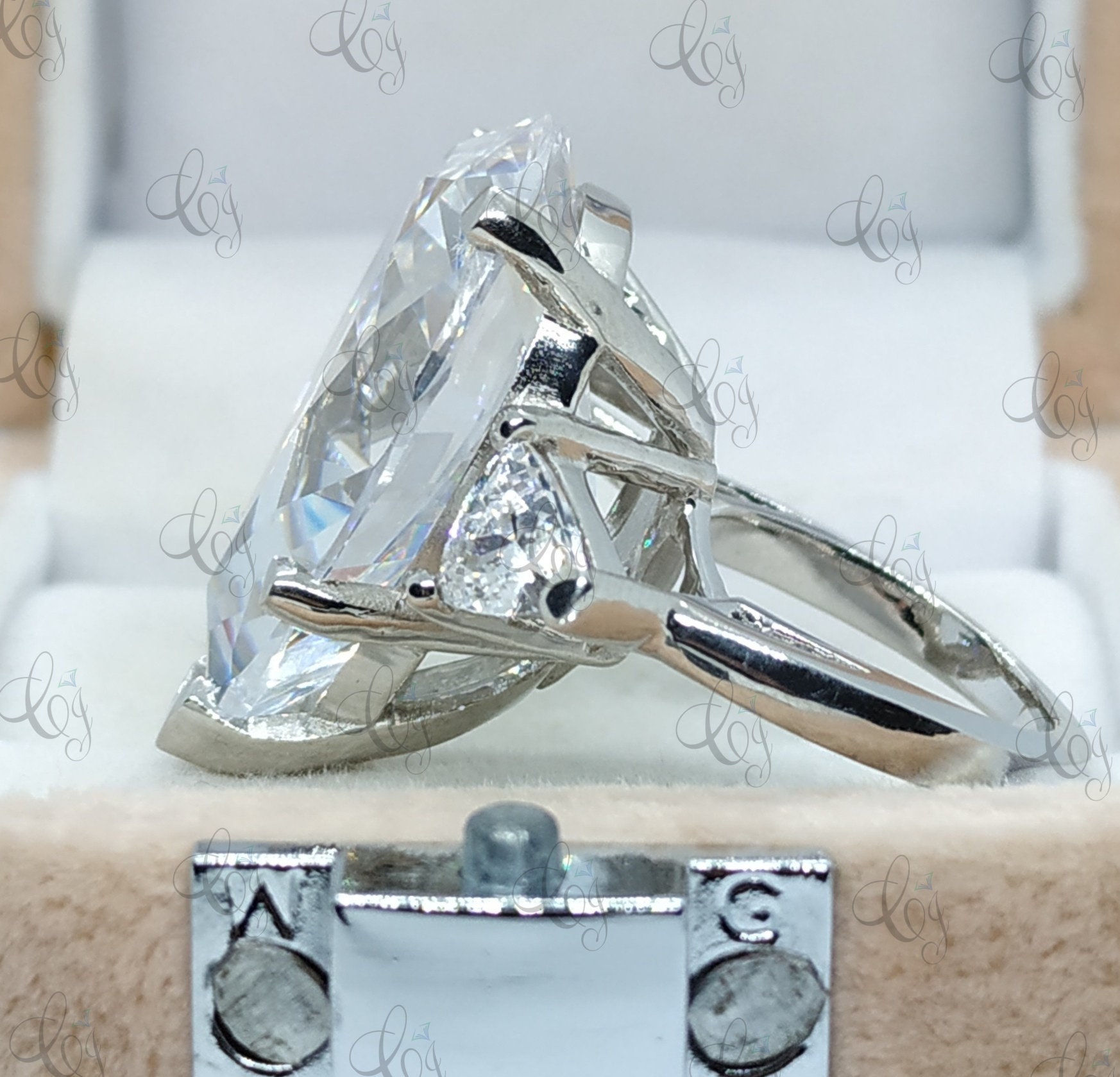 Large Pear Shaped Solitaire Cocktail Ring 55 CT Pear | Etsy