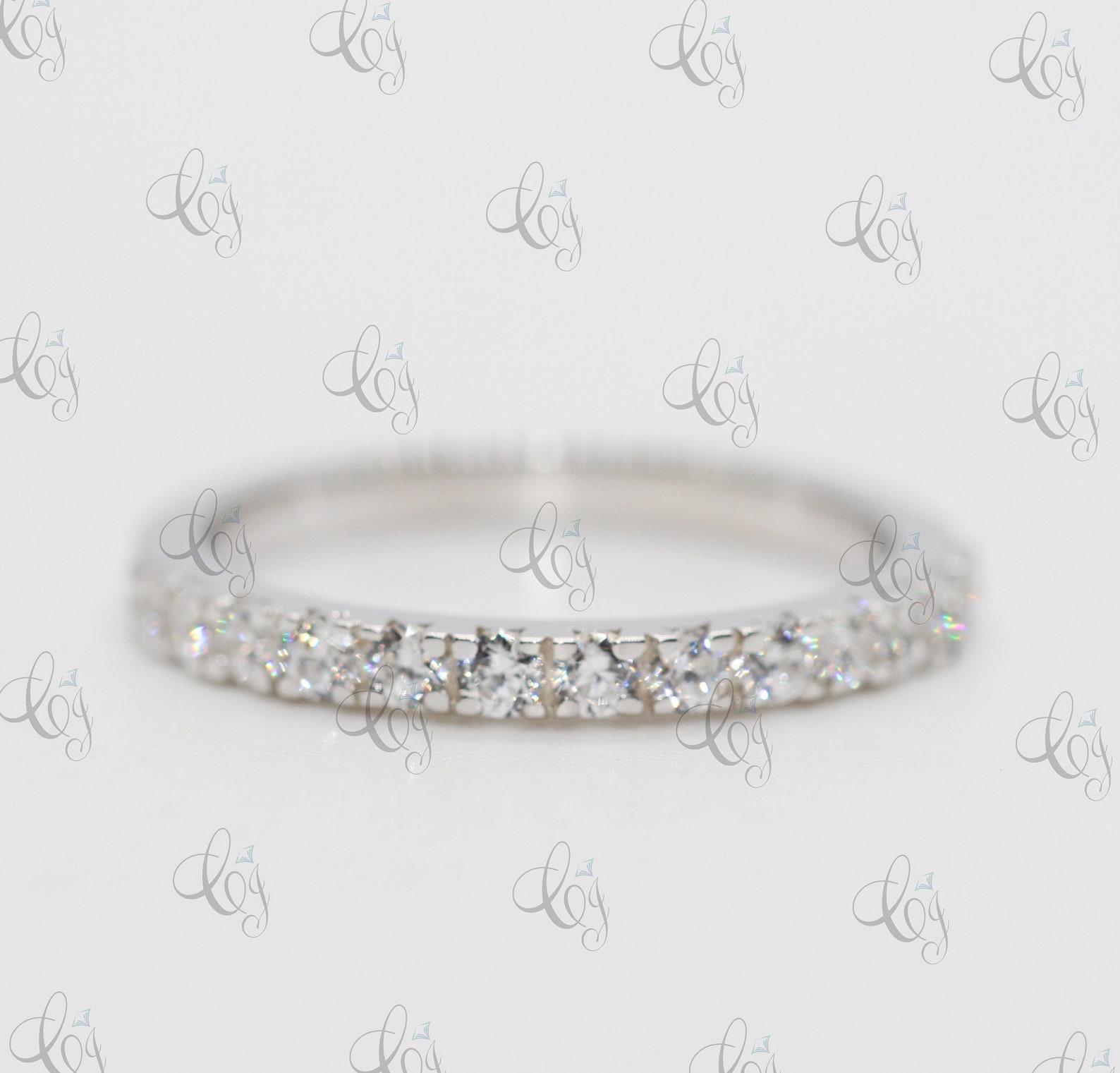 Half Eternity Band in 925 Sterling Silver Wedding Anniversary - Etsy