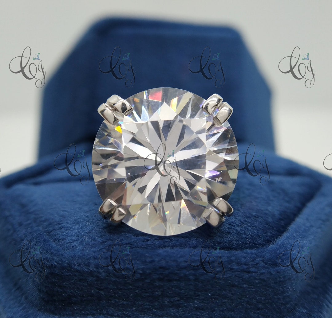 Huge Cocktail Jewelry 50 Ct Round Brilliant-cut 5A Quality CZ Huge ...