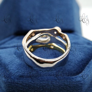 Beautiful Horizontal Bezel Set Pear Shape Engagement Wedding Ring Three ...