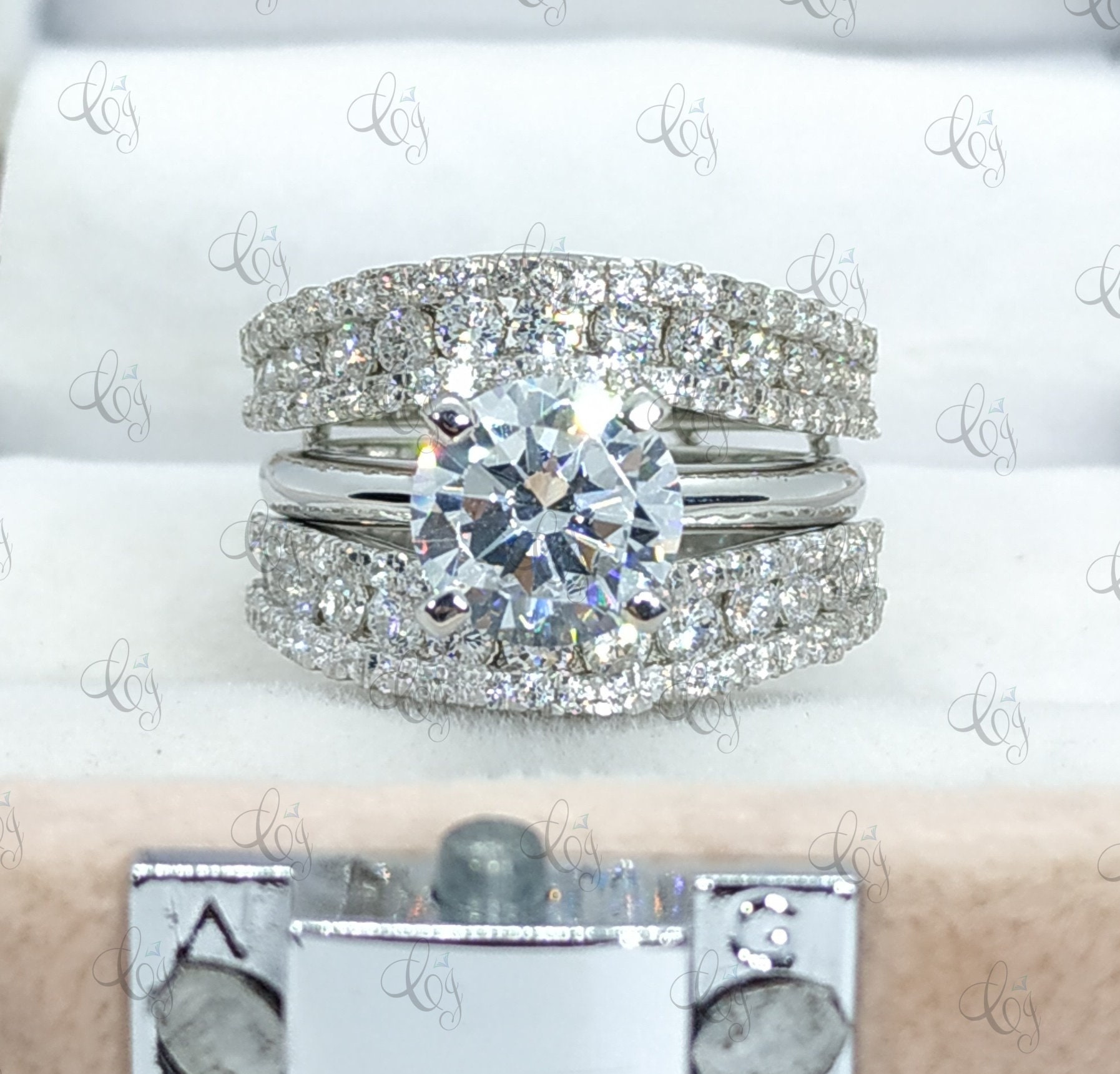 2.00 CT White Round Solitaire Ring Wrap Guard Insert Enhancer 925 ...