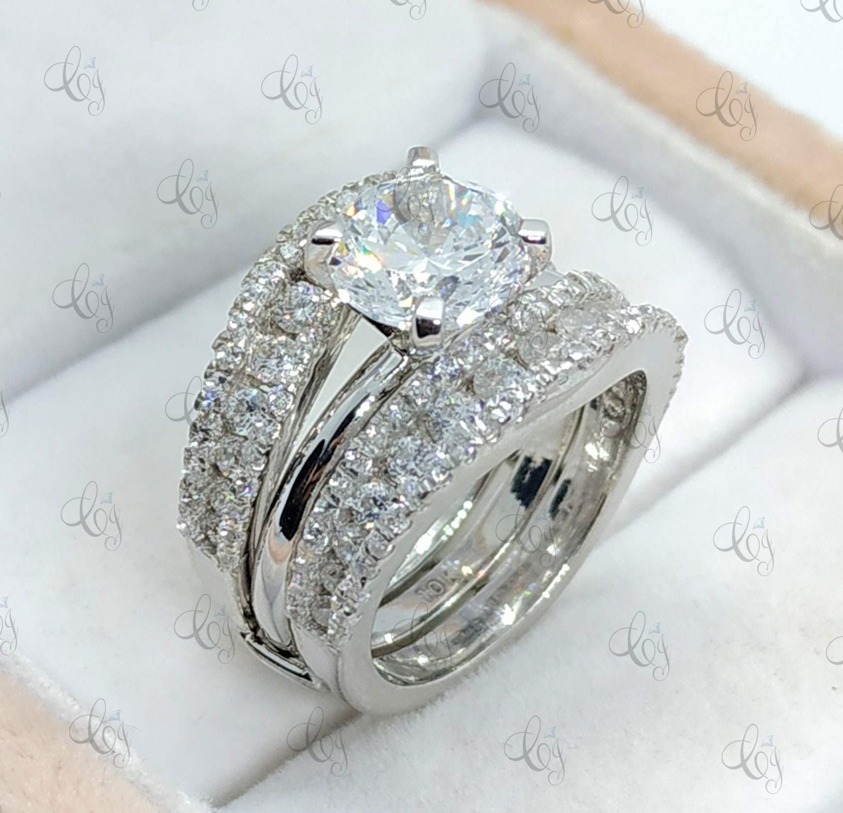 2.00 CT White Round Solitaire Ring Wrap Guard Insert Enhancer | Etsy