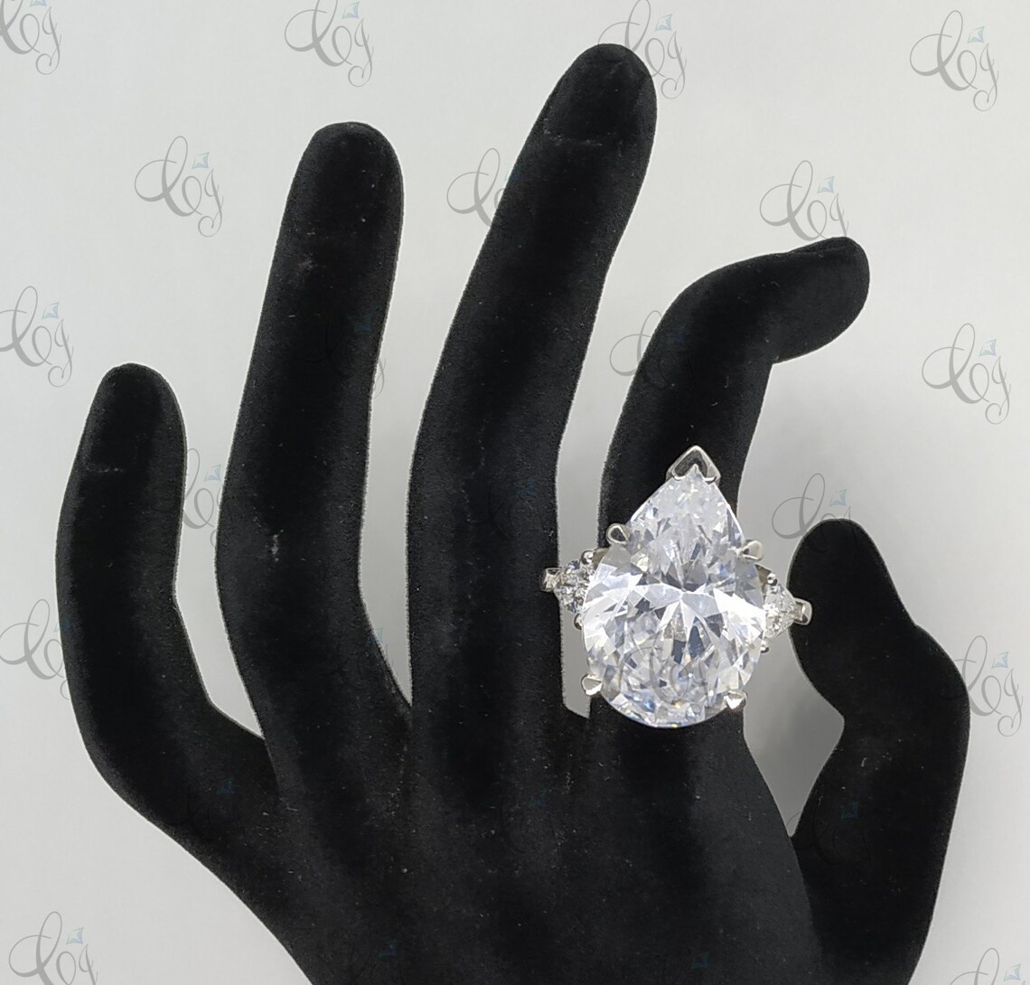 Large Pear Shaped Solitaire Cocktail Ring 55 CT Pear - Etsy