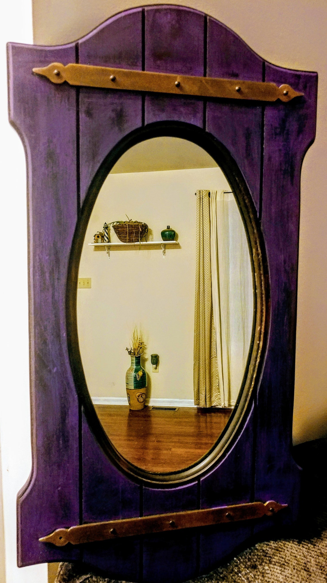 Rustic Purple Vintage Mirror - Etsy