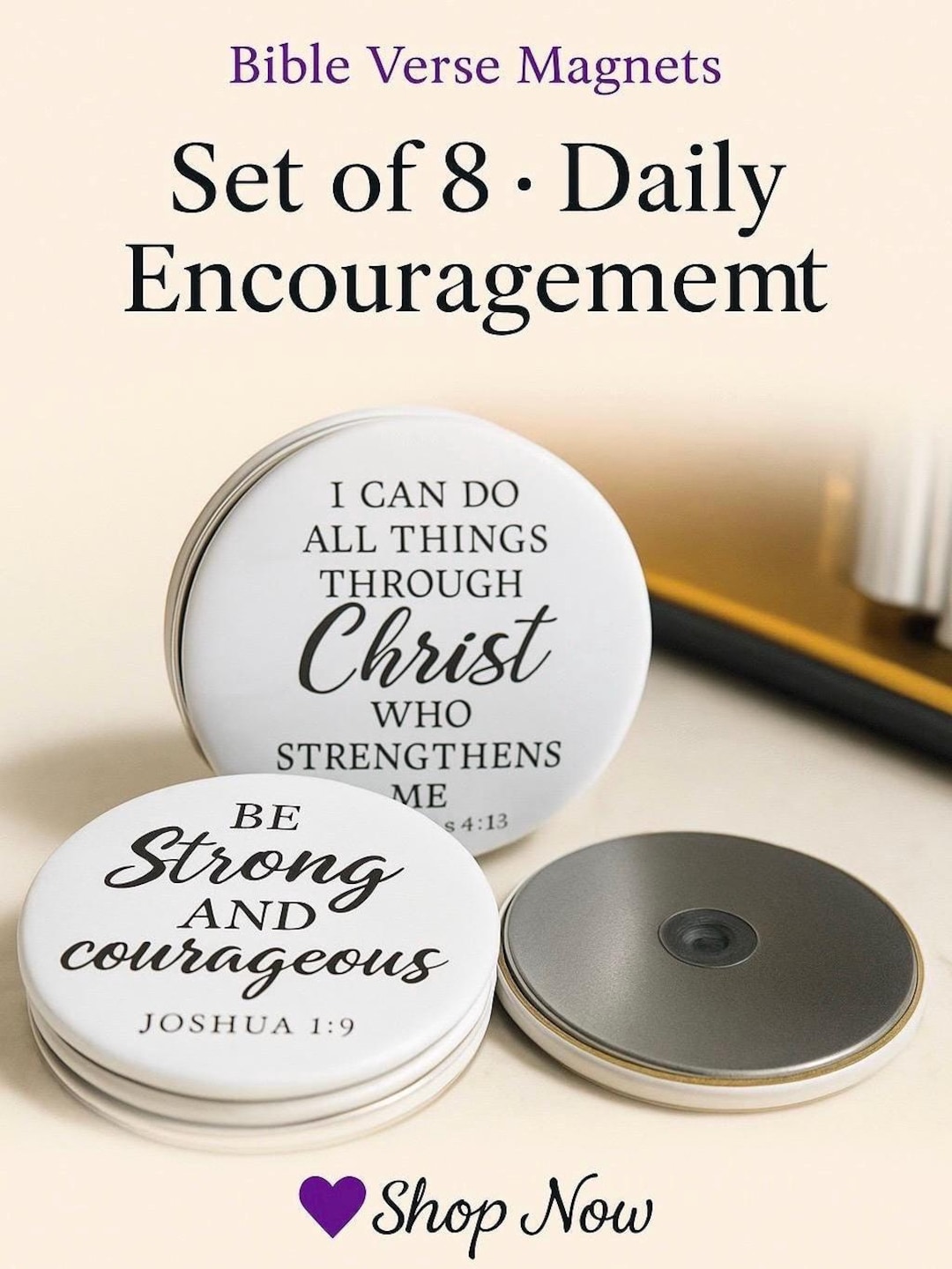 Bible Verse Magnets Set of 8-12 | 3 Inches: Christian Scripture ...