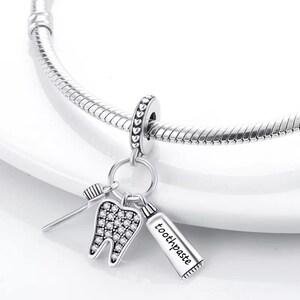 Toothbrush Tooth Toothpaste 925 Sterling Silver Pandora Fit Charm - Etsy