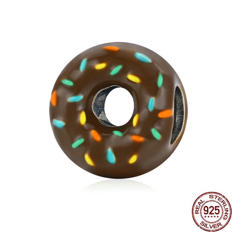 Chocolate Donut Sprinkles 925 Sterling Silver Pandora Fit | Etsy