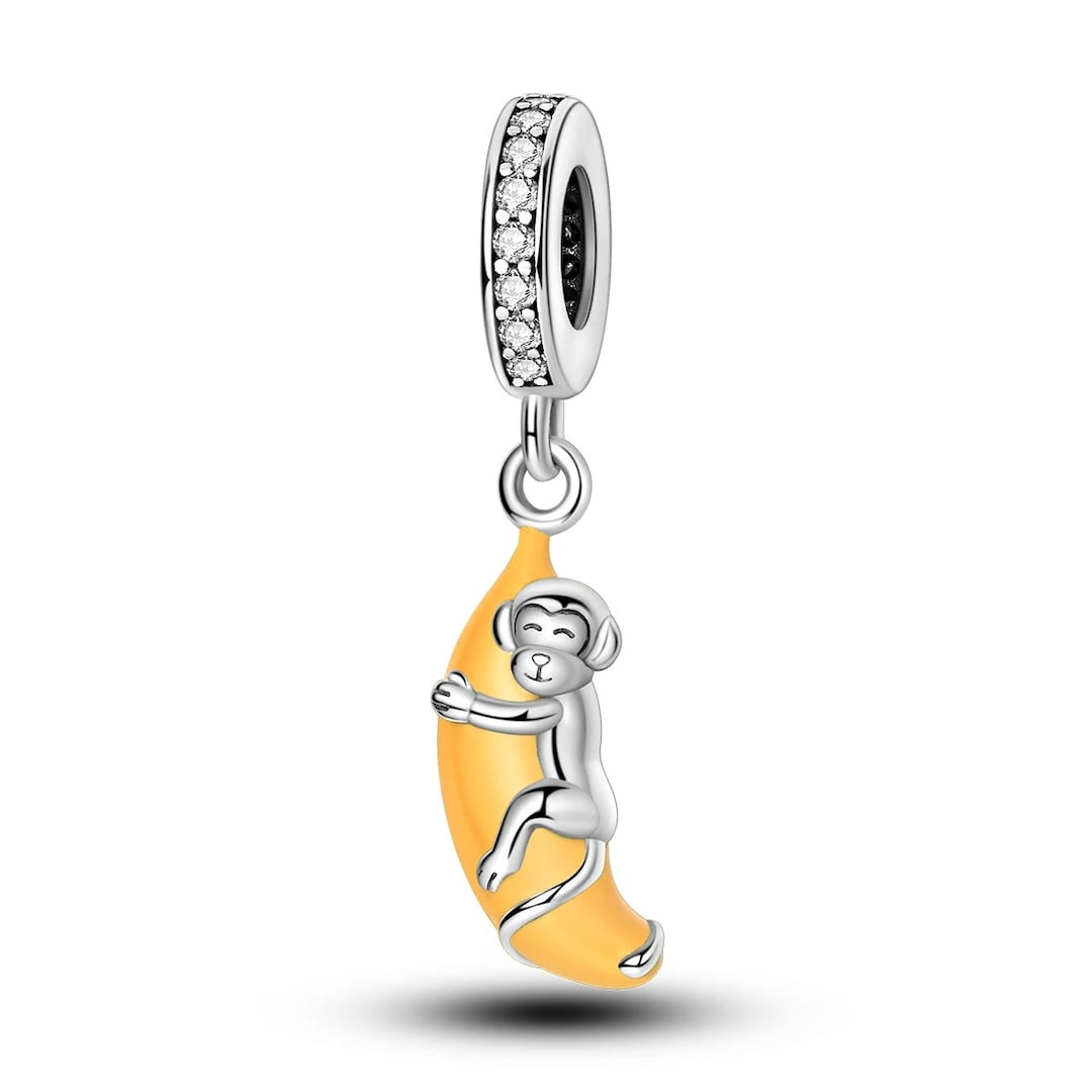 Monkey Banana 925 Sterling Silver Pandora Fit Charm - Etsy