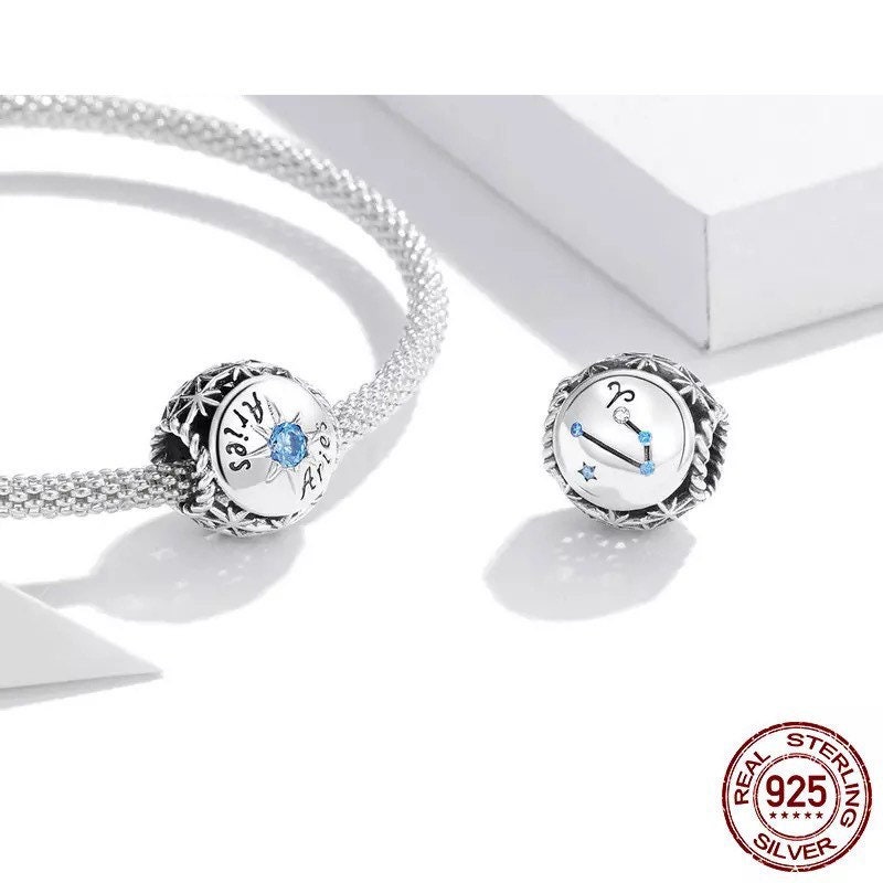 Zodiac Astrology Sign 925 Sterling Silver Pandora Fit Charm - Etsy UK