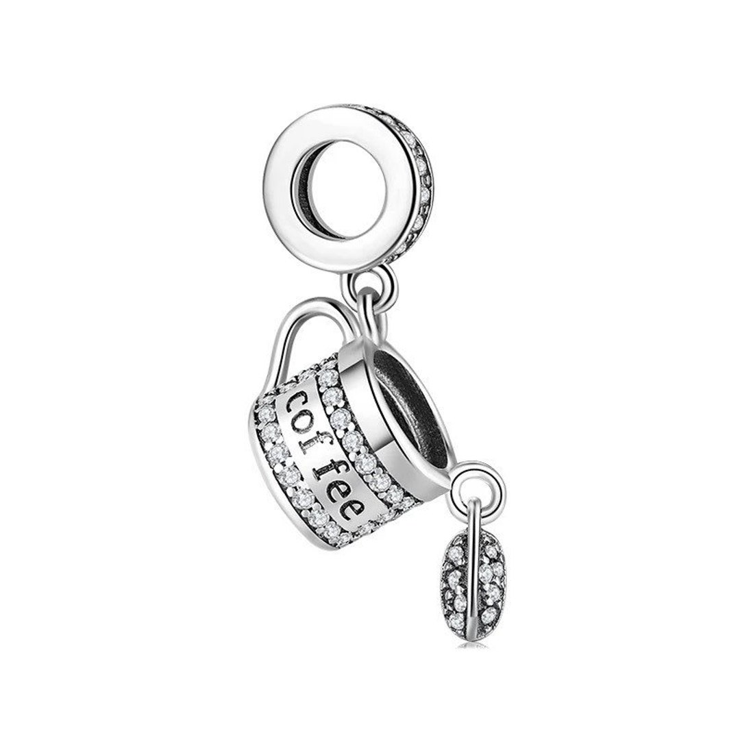 Coffee Cup Bean 925 Sterling Silver Pandora Fit European Bead Charm - Etsy