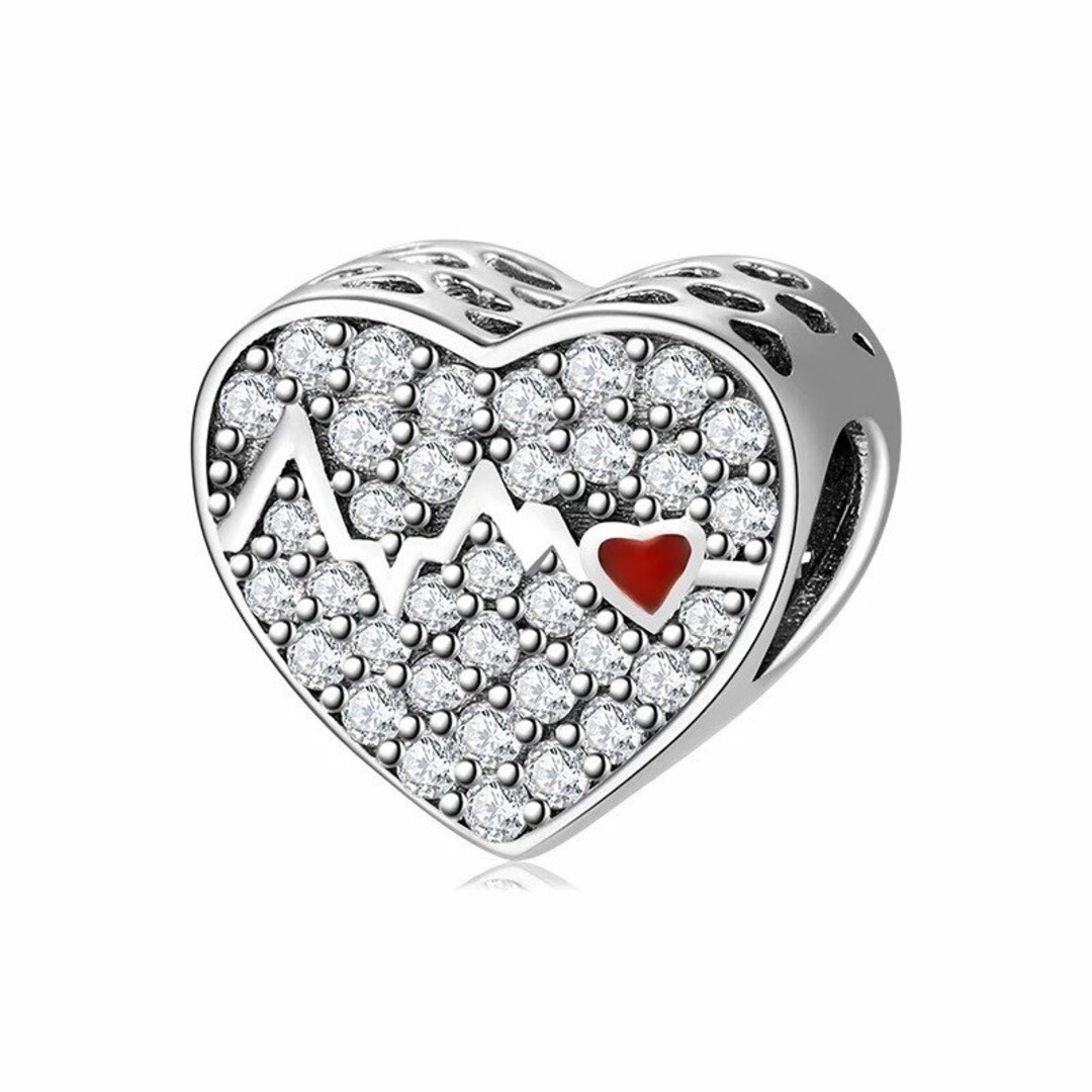 Heartbeat Line 925 Sterling Silver Pandora Fit Charm - Etsy
