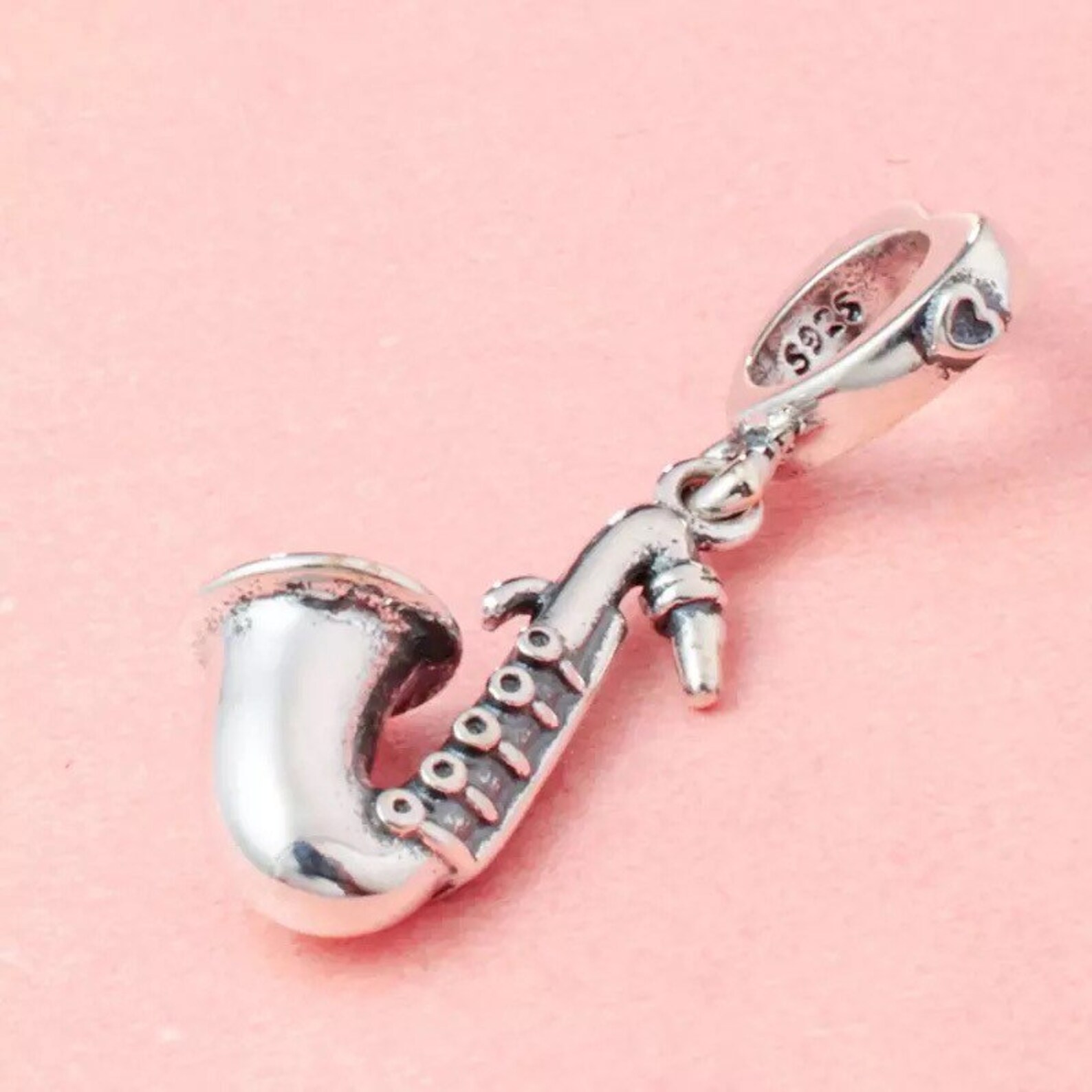 Saxophone 925 Sterling Silver Pandora Fit Charm | Etsy