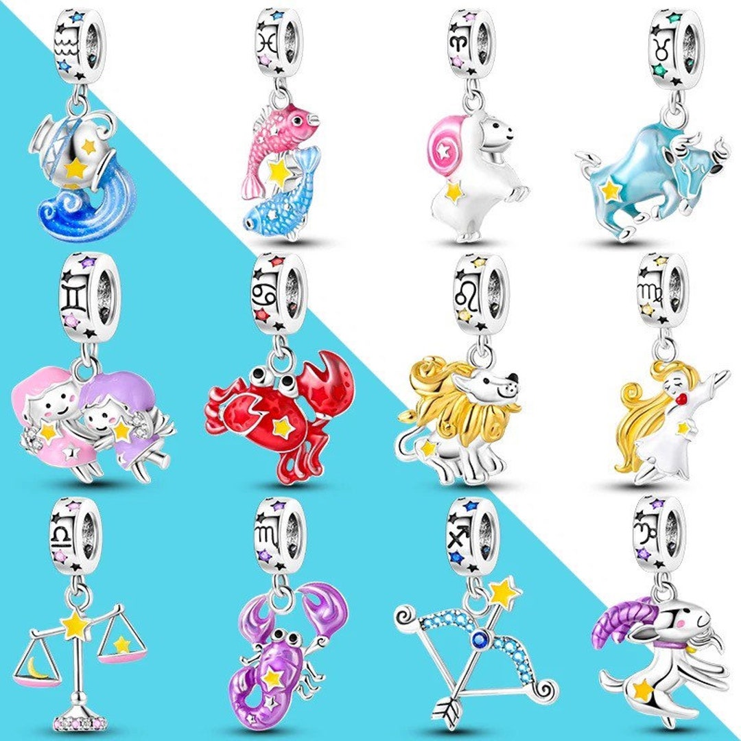 Zodiac Astrology Sign 925 Sterling Silver Pandora Fit Charm - Etsy