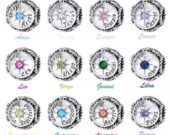 Zodiac Constellations 925 Sterling Silver Pandora Fit Charm | Etsy
