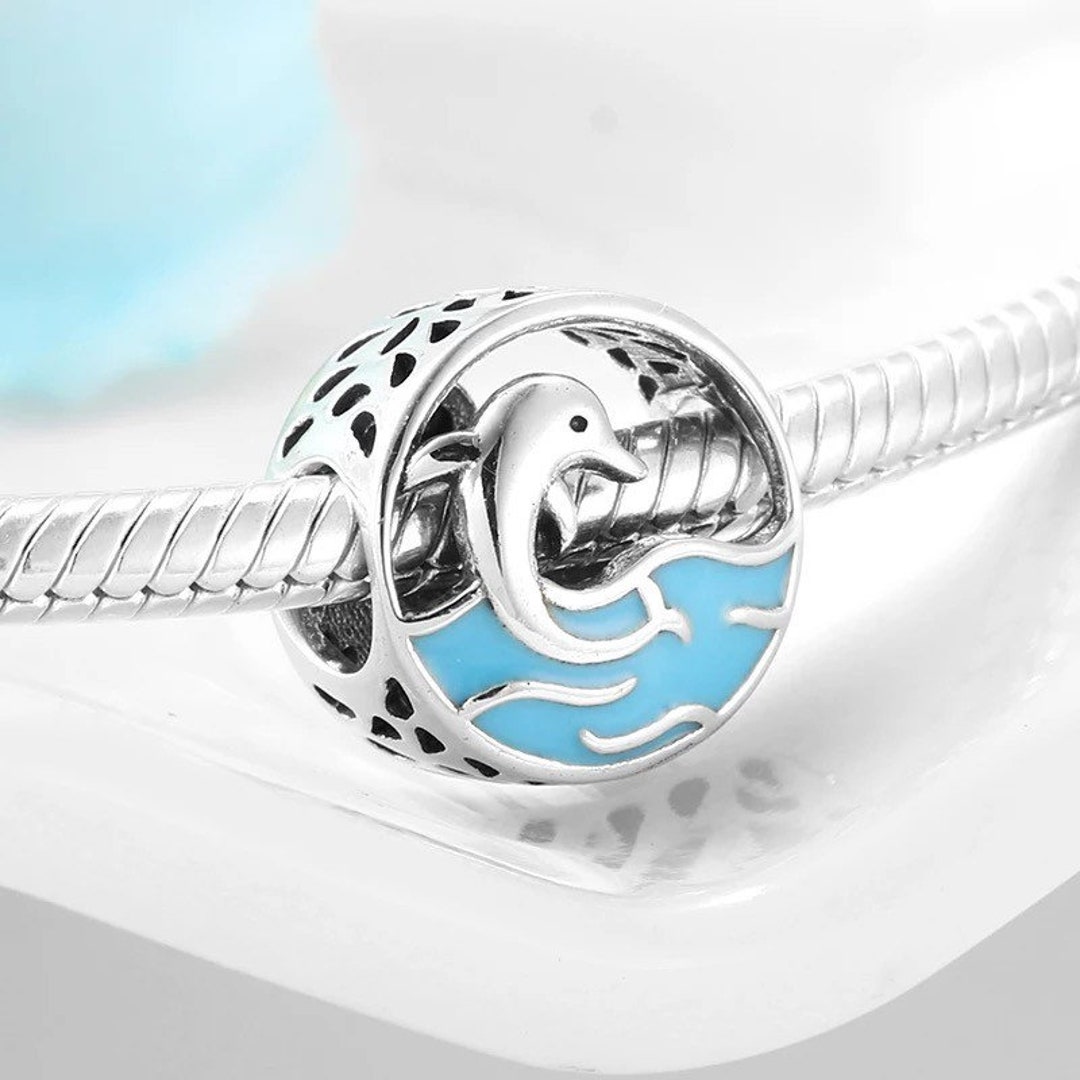 Dolphin Ocean 925 Sterling Silver Pandora Fit Charm - Etsy