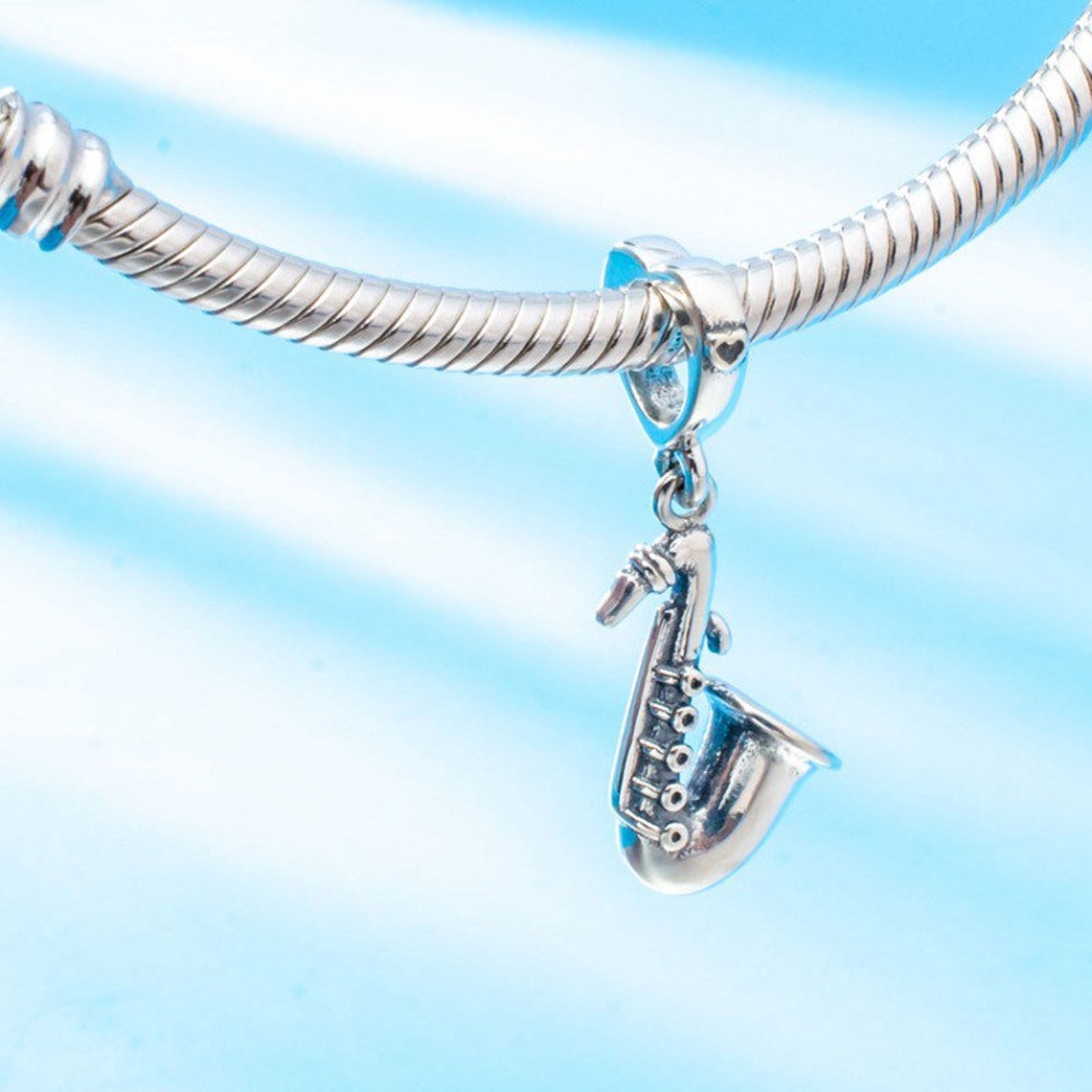 Saxophone 925 Sterling Silver Pandora Fit Charm | Etsy