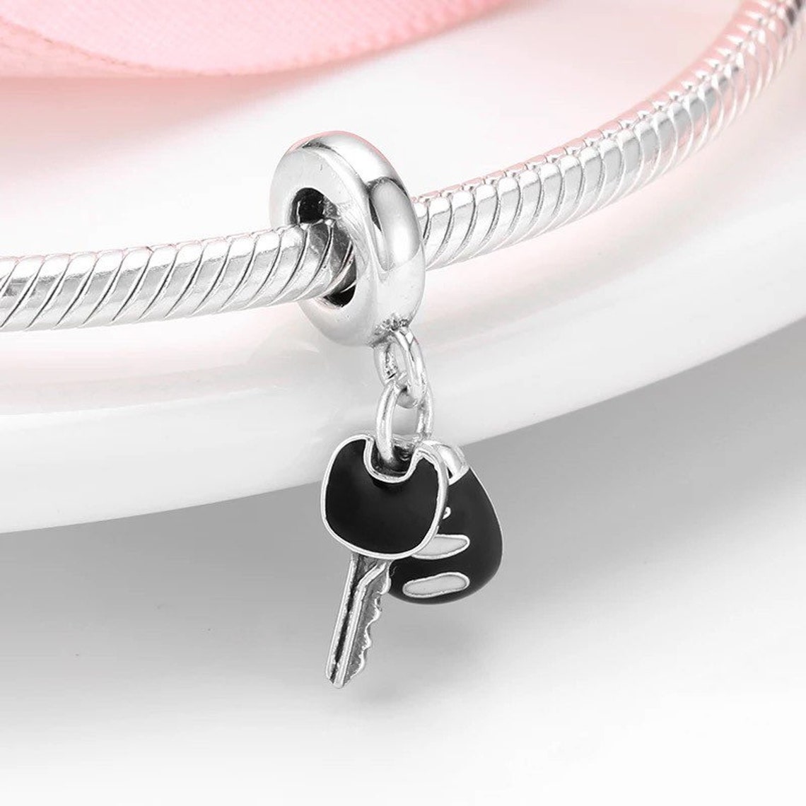Black Car Keys 925 Sterling Silver Pandora Fit Charm - Etsy