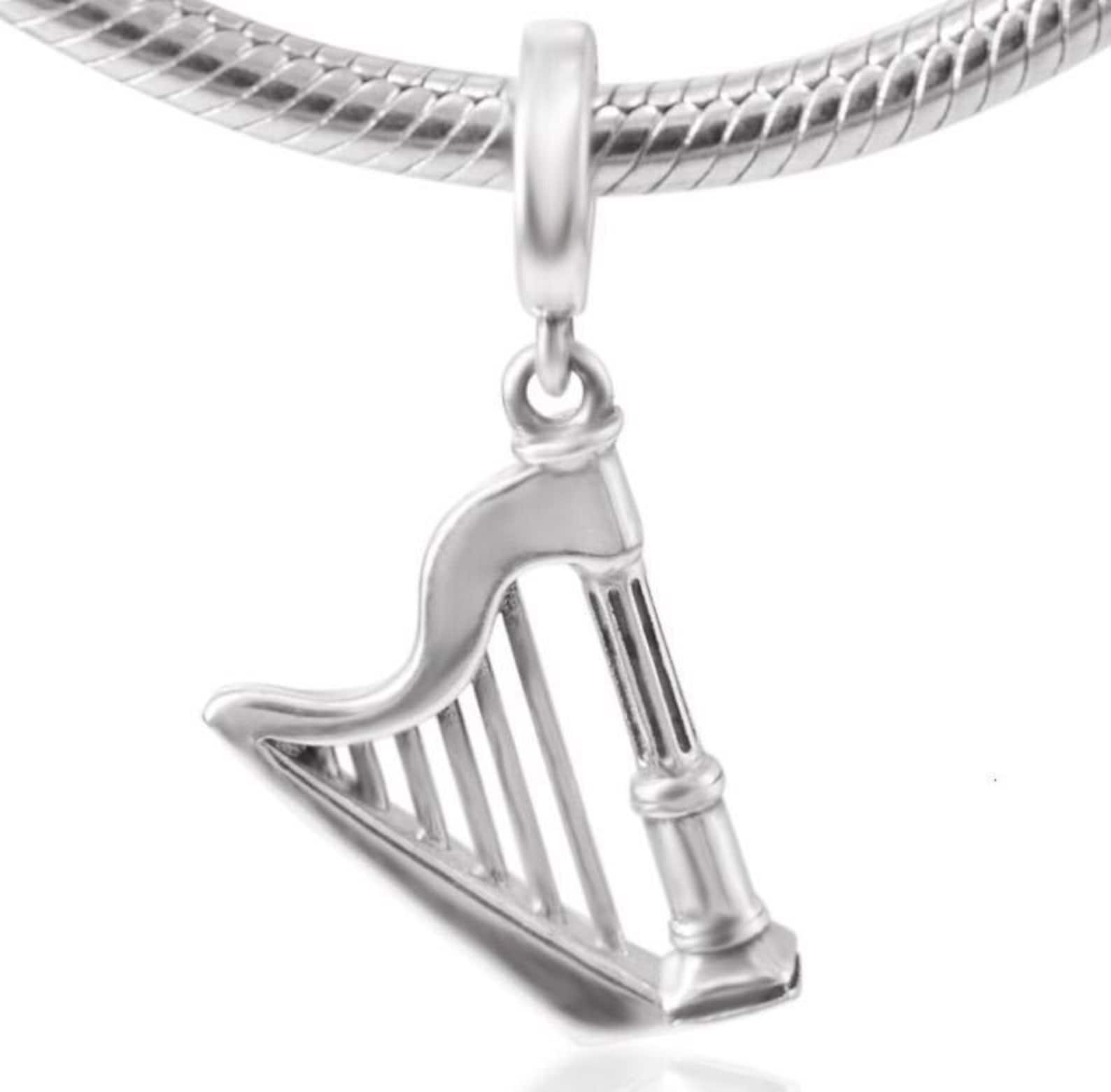 Harp Musical Instrument 925 Sterling Silver Pandora Fit Charm | Etsy