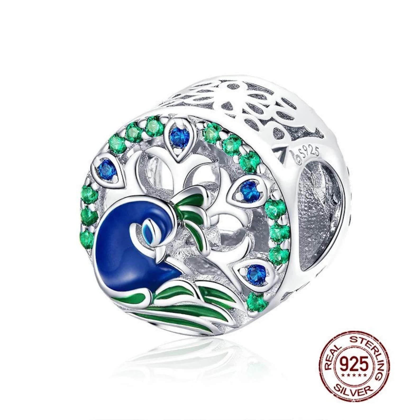 Peacock Bird 925 Sterling Silver Pandora Fit Charm - Etsy