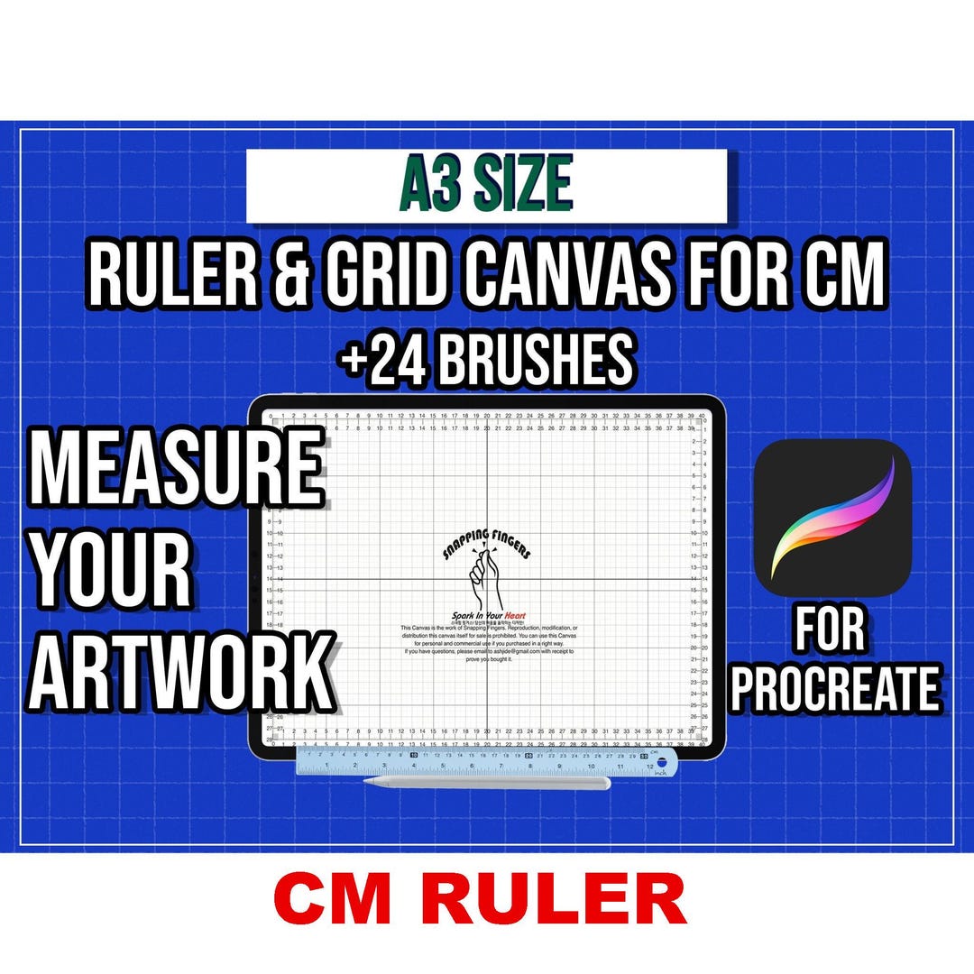A3 Size Procreate Ruler & Grid Canvas in Centimeters With 24 Versatile ...