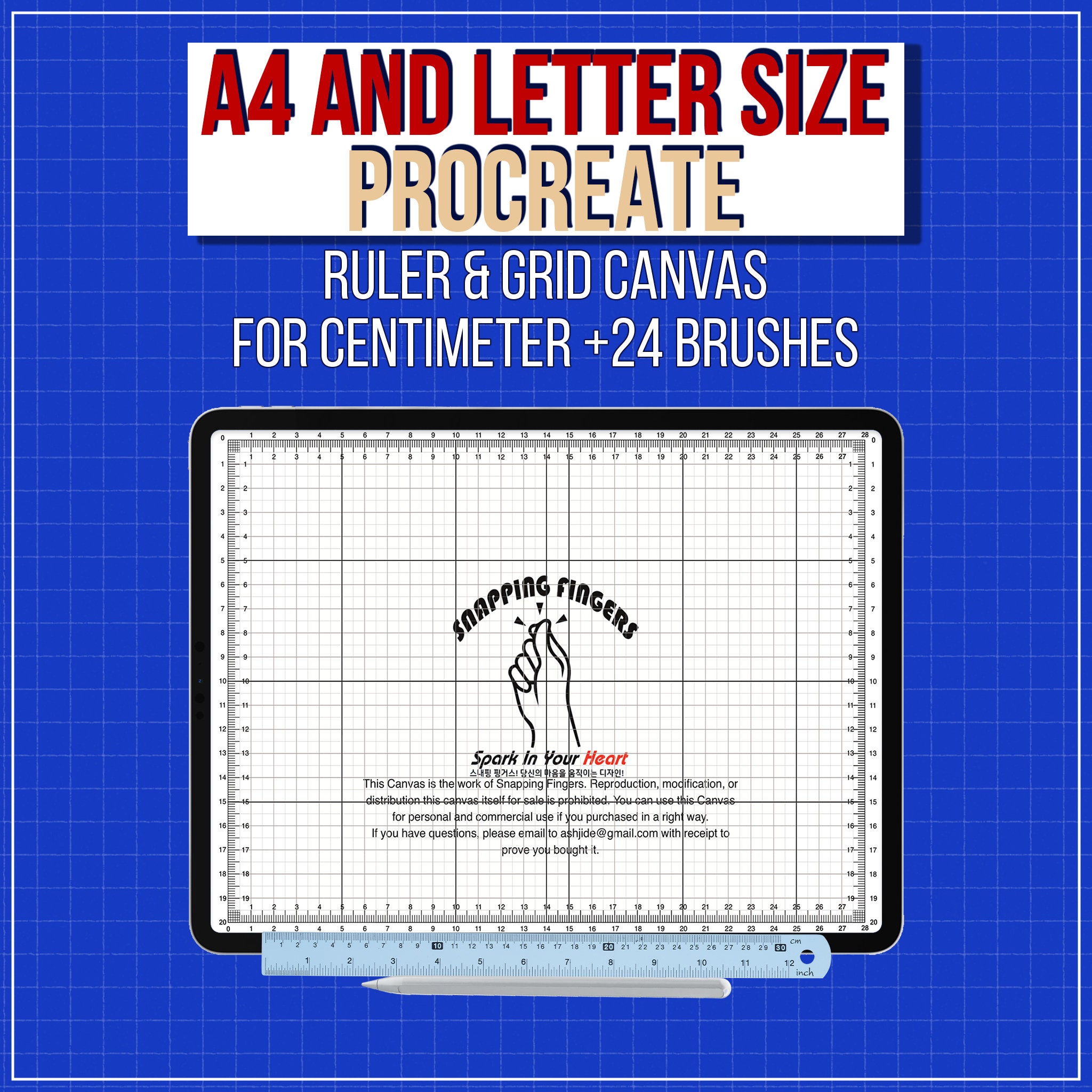 Bundle Set of A5, A4, A3, A2 and Letter Sizes Procreate Rulers & Grid ...
