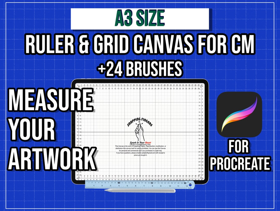A3 Size Procreate Ruler & Grid Canvas in Centimeters With 24 Versatile ...