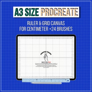 Bundle Set of A5, A4, A3, A2 and Letter Sizes Procreate Rulers & Grid ...