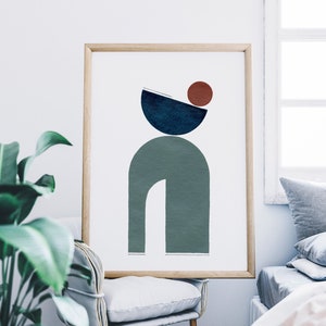 Geometric Poster, Teal Geometric Art, Scandi Poster, Teal Wall Art ...