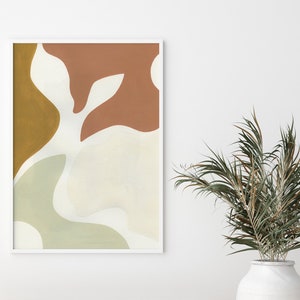 Earthy Shapes Poster, Scandinavian Art, Mid Century Art, Neutral Wall ...