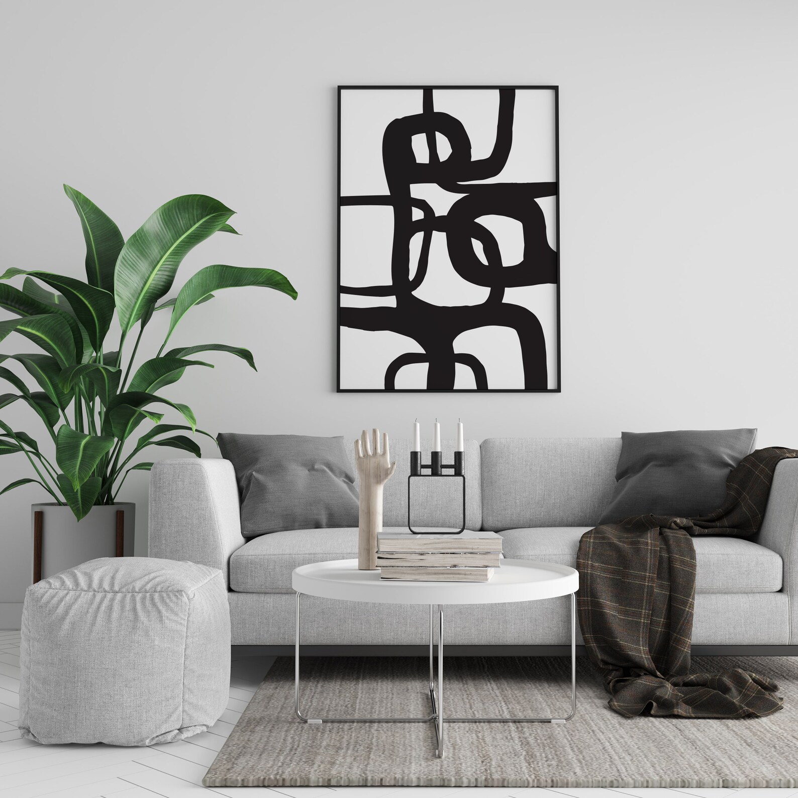 Abstract Black Poster Black White Print Modern Wall Decor | Etsy