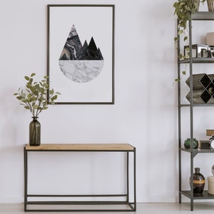 Marble Mountains Poster, Marble Wall Decor, Abstract Artwork ...