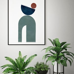 Geometric Poster, Teal Geometric Art, Scandi Poster, Teal Wall Art ...