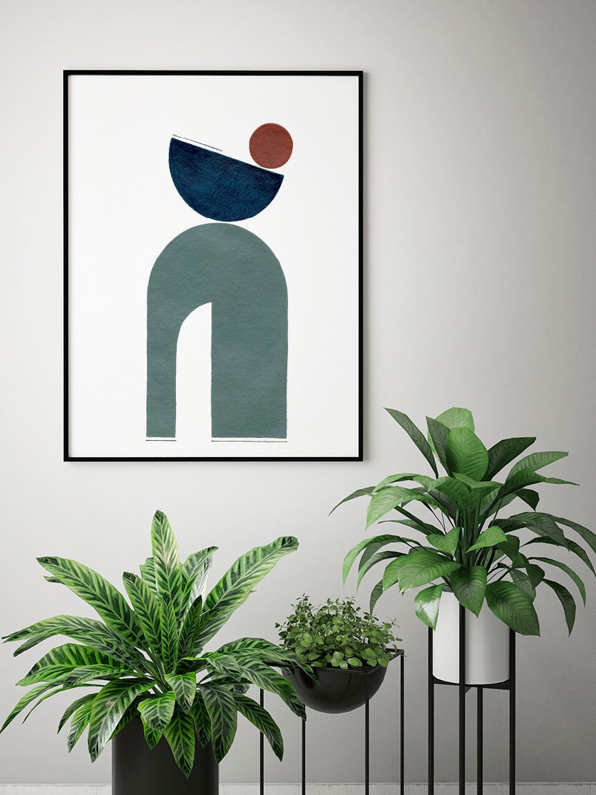 Geometric Poster, Teal Geometric Art, Scandi Poster, Teal Wall Art ...