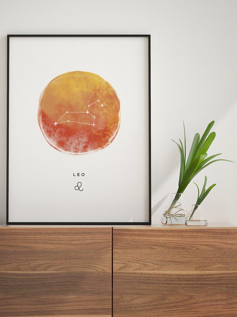 Leo Poster Leo Zodiac Sign Leo Birthday Gift Astrological - Etsy