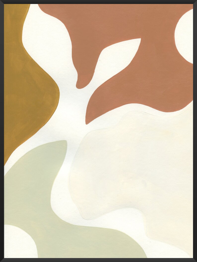 Earthy Shapes Poster, Scandinavian Art, Mid Century Art, Neutral Wall ...