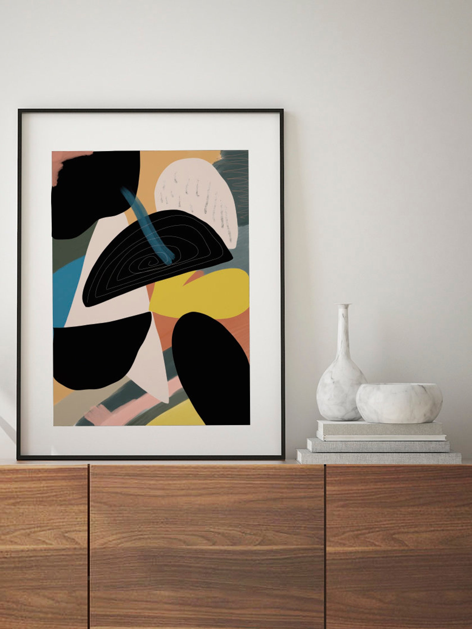 Life Shapes Us, Geometric Poster, Scandinavian Print, Colorful Poster ...
