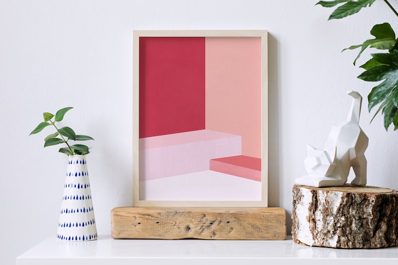 Pink Room Poster | Nordic Decor | Scandinavian Print | Minimalist Print ...
