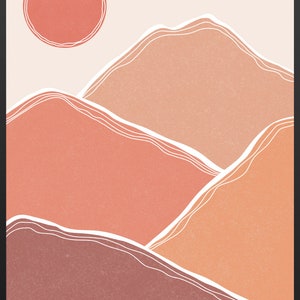 Daytime Glow, Scandi Poster, Terracotta Wall Art, Landscape Poster ...