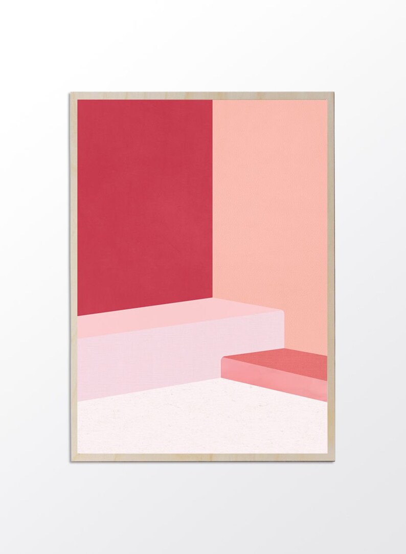 Pink Room Poster | Nordic Decor | Scandinavian Print | Minimalist Print ...