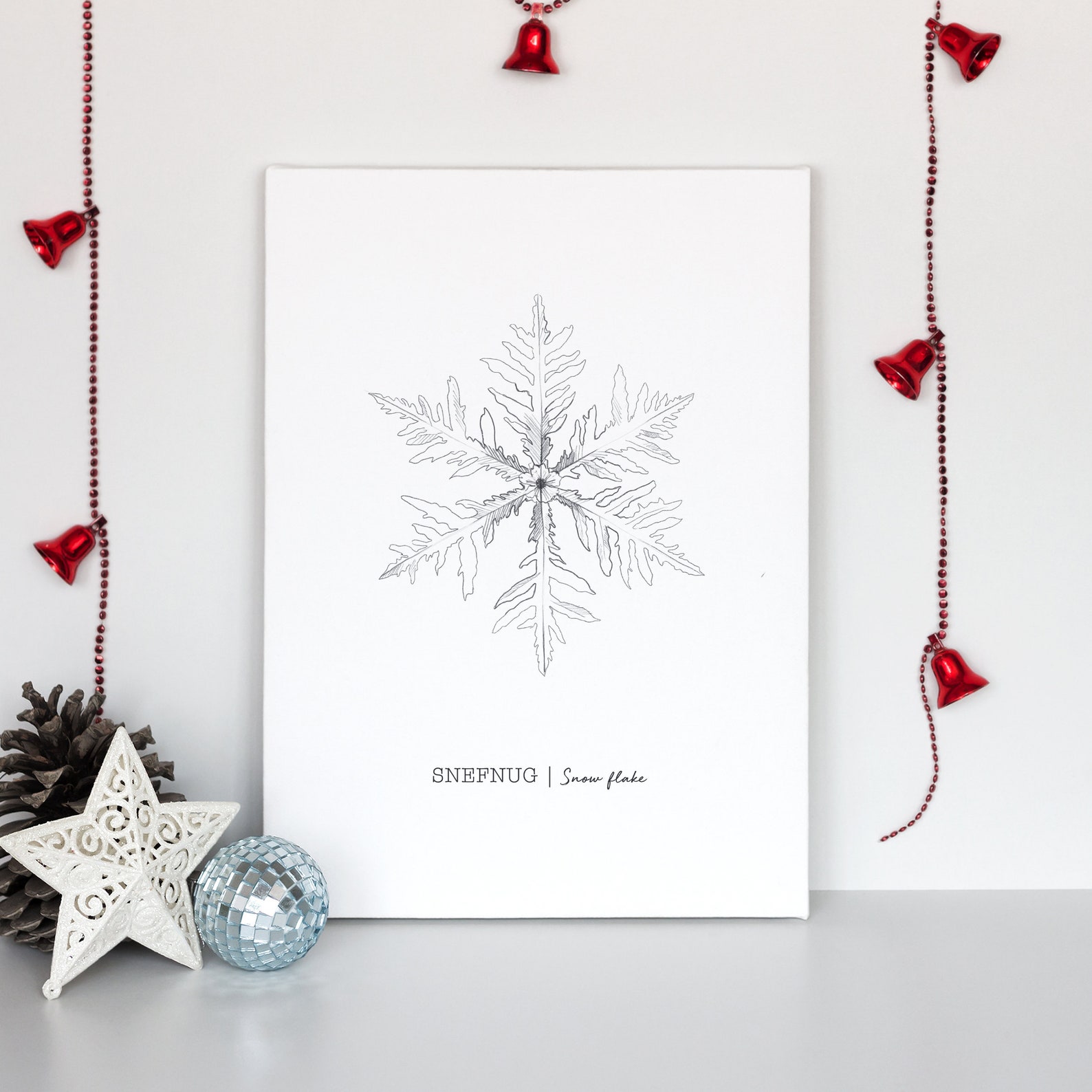 Snowflake Poster Christmas Poster Snowflake Art Holiday - Etsy